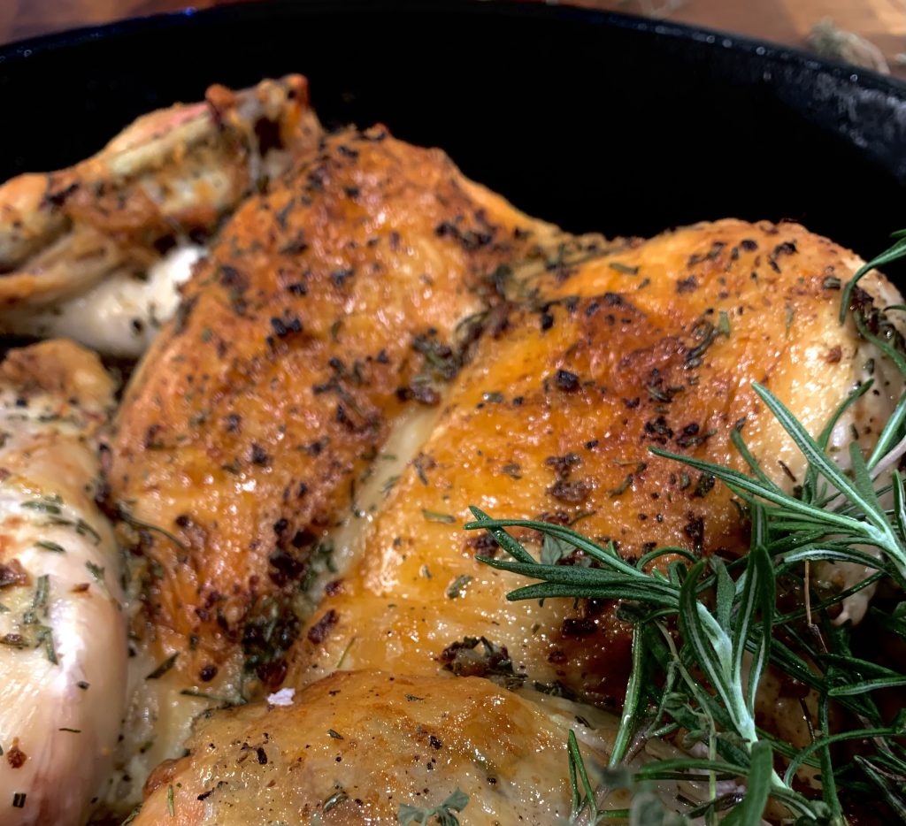Cast Iron Spatchcock Chicken – My Back Kitchen – Recipes
